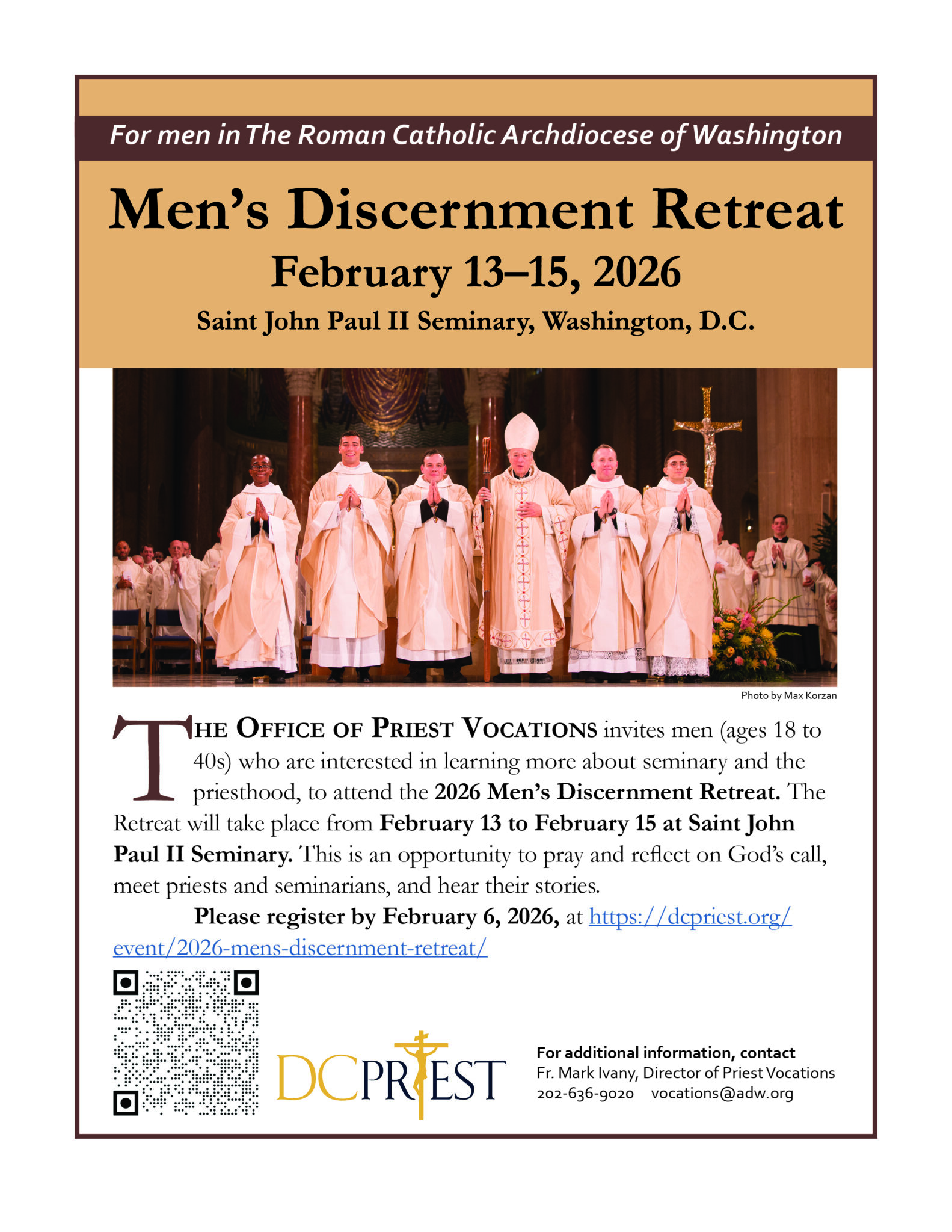 2026 Men's Discernment Retreat - DC Priest
